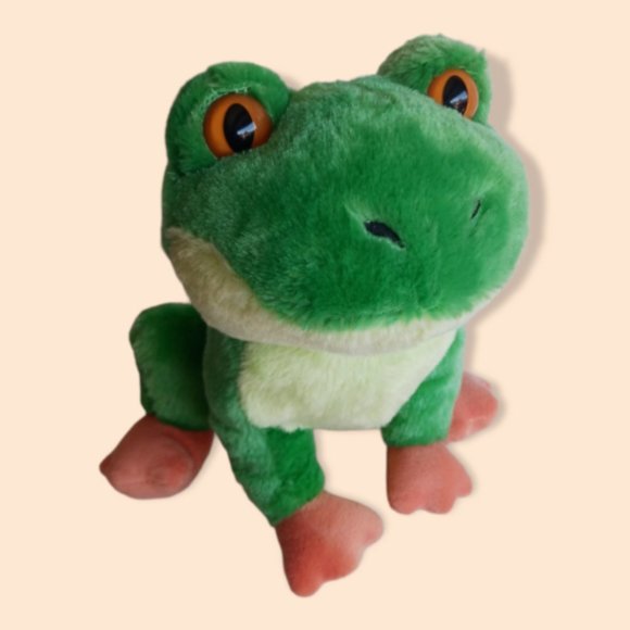 Toys | Kellytoy The Zoo Crew Frog Plush Green Stuffed Sitting Frog ...